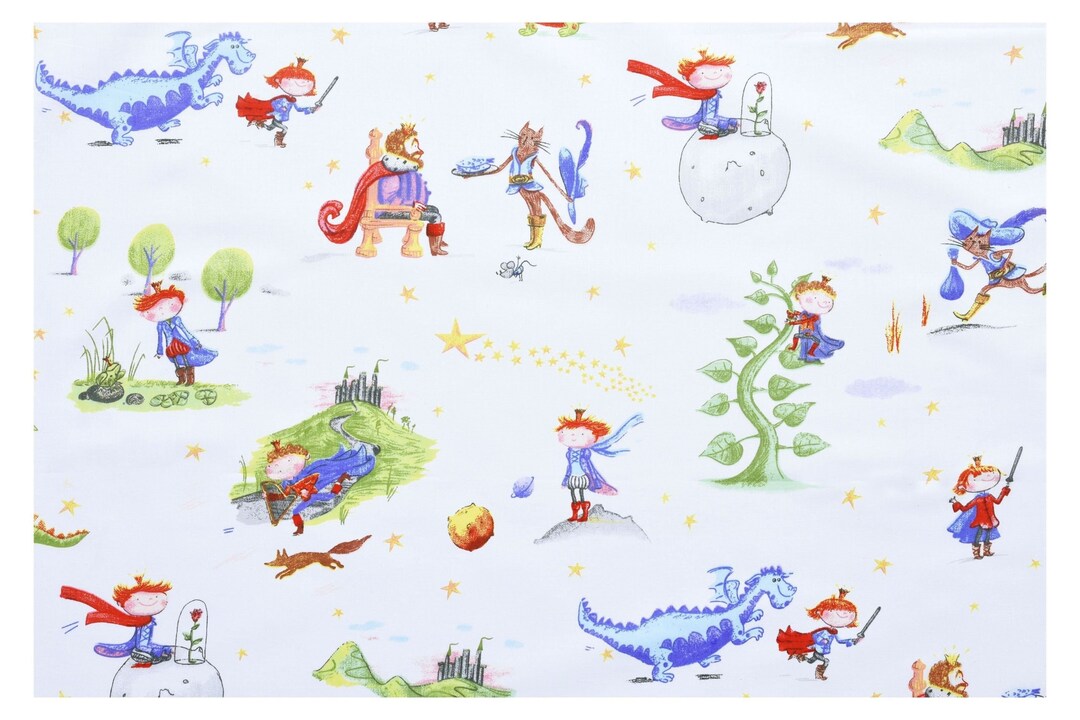 Little Prince Fabric by the Yard, Fox Cotton Half Yard Fabric, Baby ...