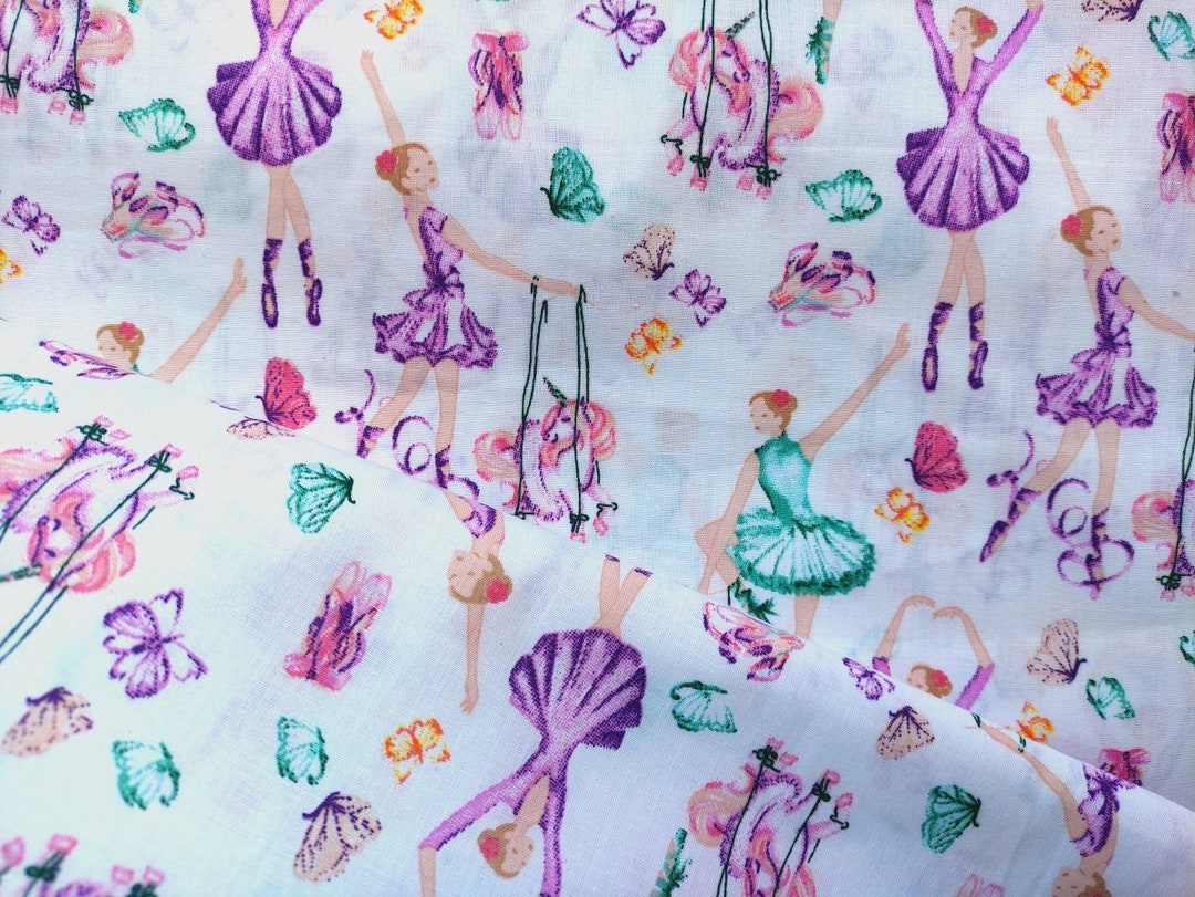 Ballet Fabric by Half Yard, Ballerina Quilting Cotton, Ballet Quilting ...