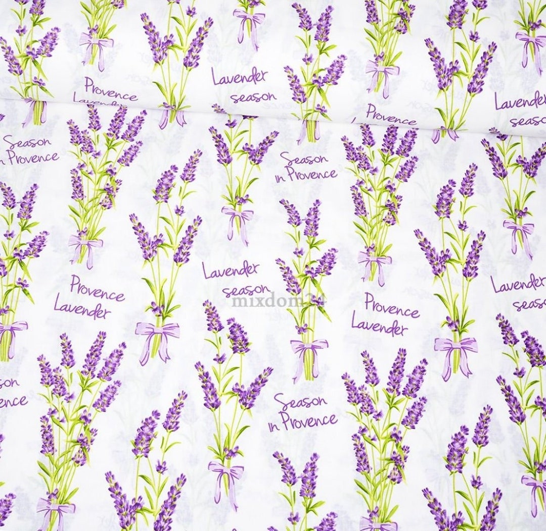 Lavender Cotton Fabric by the Yard, Floral Printed Fabric, Kids Cotton ...