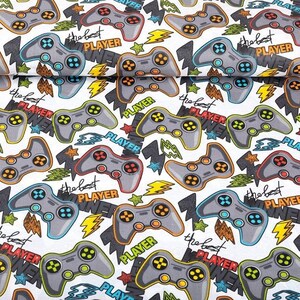 Gamer Cotton Fabric, Gaming Controllers Fabric, Boys Fabric, Gamepad ...
