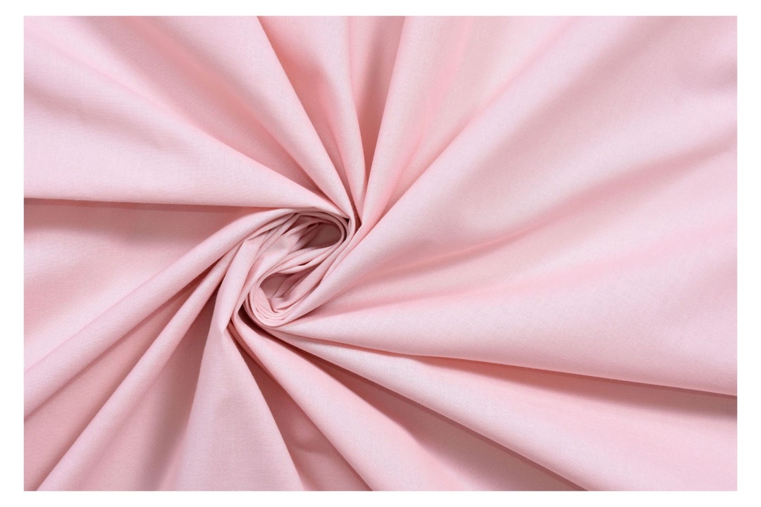 Powder Pink Cotton, Powder Pink Fabric by the Yard, Light Pink Cotton ...