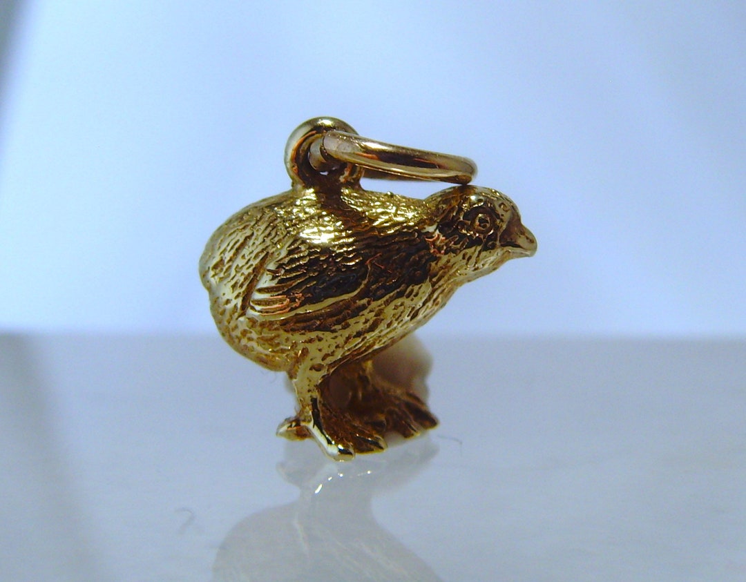 Vintage 9ct Gold Baby Chick Charm - Etsy