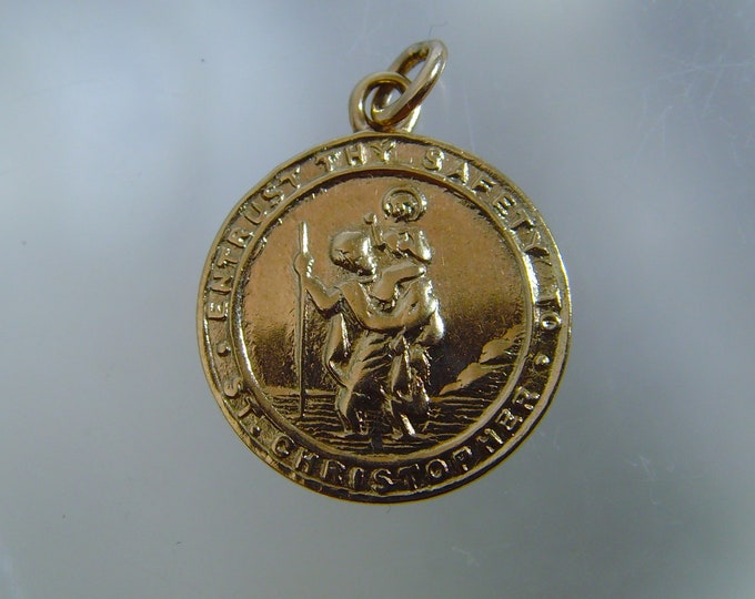 Vintage Georg Jensen 1950s 9 Ct Gold "st Christopher" Charm/pendant - Etsy