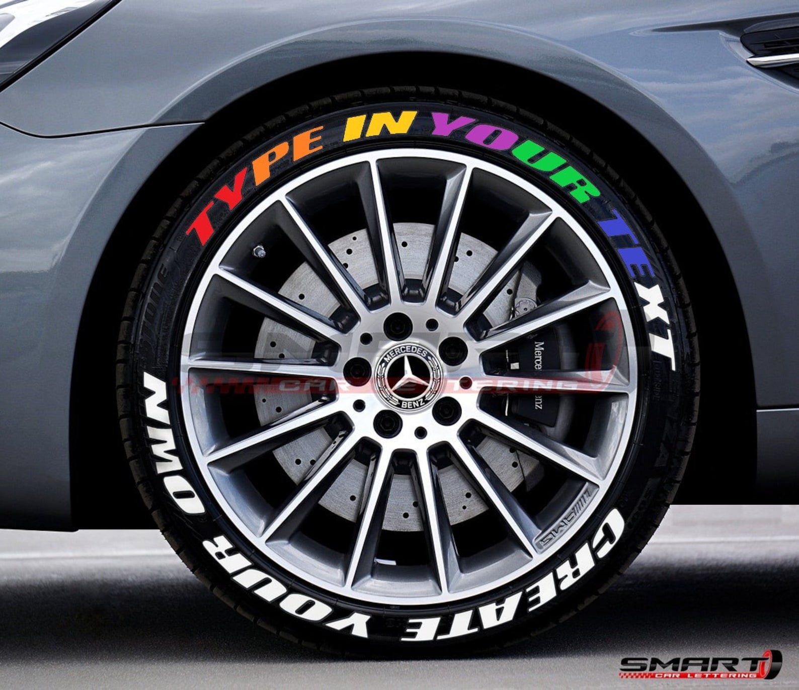 Tyre Smart Lettering Car Stickers Custom Text Motorcycle Decor ...