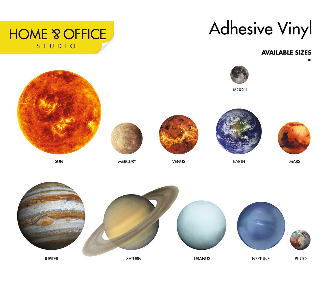 Solar System Wall Decal Planets Wall Stickers Set Kids Room - Etsy