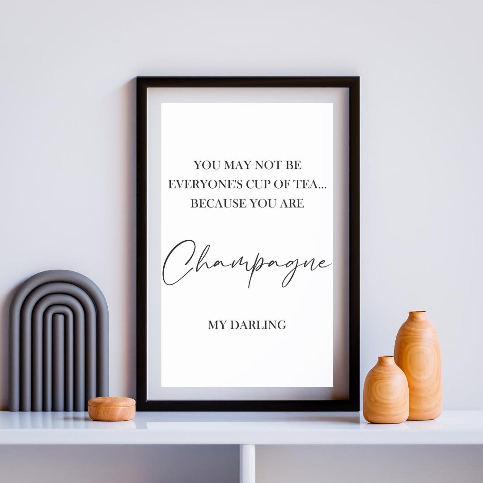 Champagne Darling Quote Art Print: Inspirational Typography (digital ...