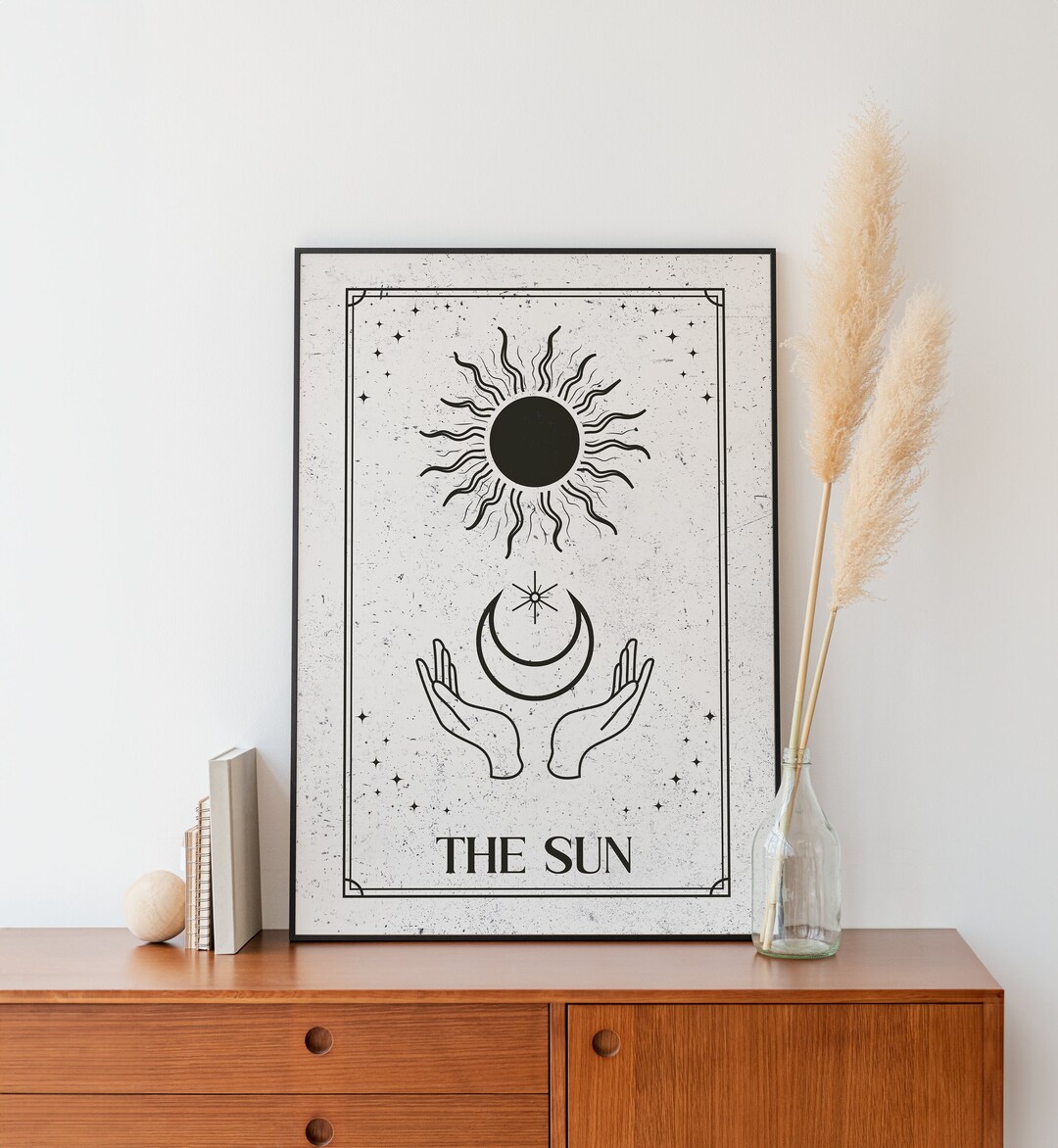 The Sun Celestial Tarot Card Art Print, Magical Zodiac Decor, Spiritual ...