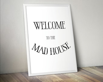 Welcome to the Mad House Print Humour Bright Colourful - Etsy