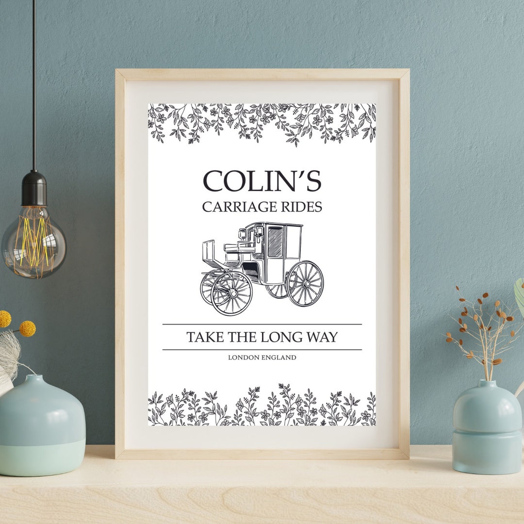 Bridgerton Inspired Printable Poster 'colins Carriage Rides' Lady ...