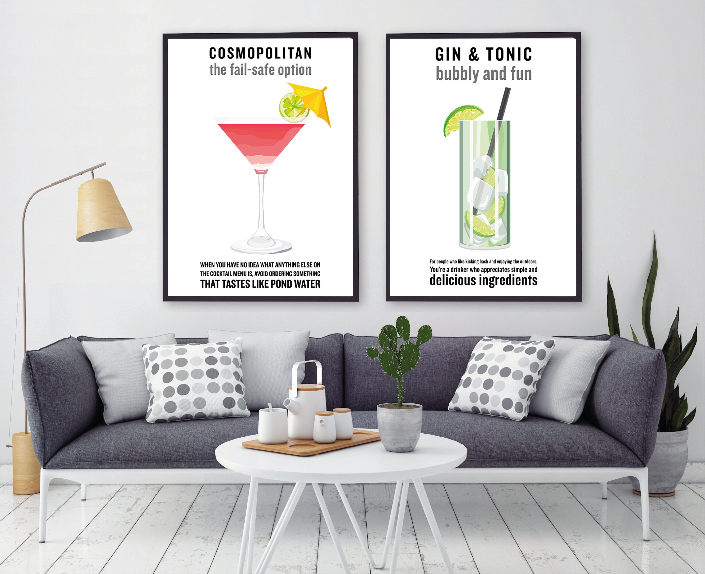 Quirky Cosmopolitan Cocktail Menu Print Cosmo Drink Poster - Etsy UK