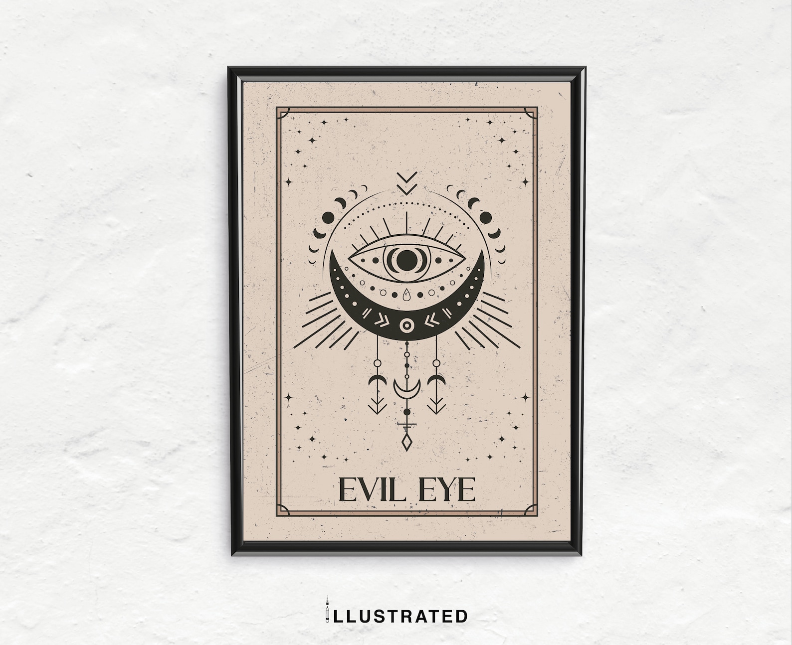 The Evil Eye Tarot Card Celestial Wall Art Poster Boho Wall - Etsy