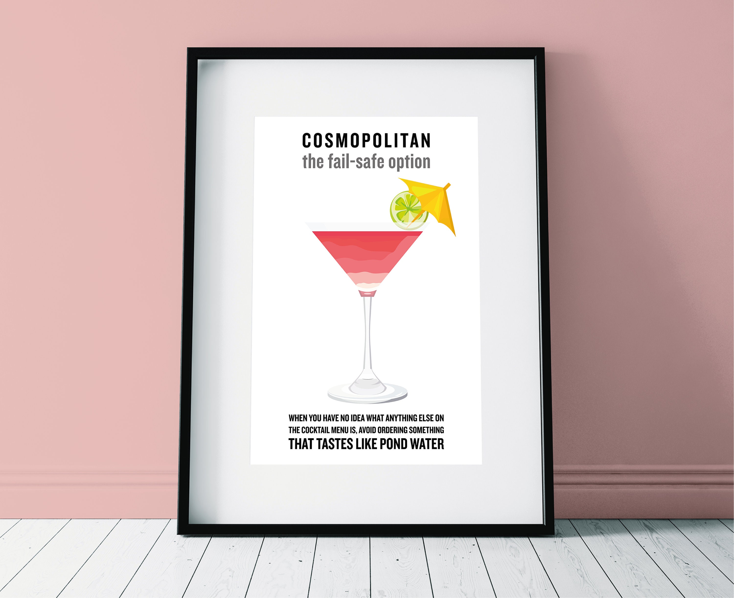 Quirky Cosmopolitan Cocktail Menu Print Cosmo Drink Poster - Etsy UK