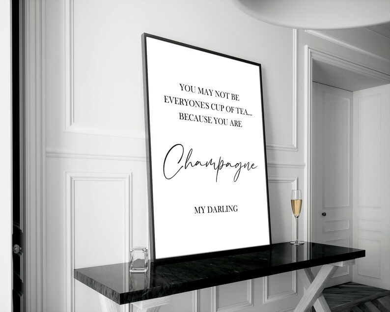 Champagne Darling Quote Art Print: Inspirational Typography (digital ...