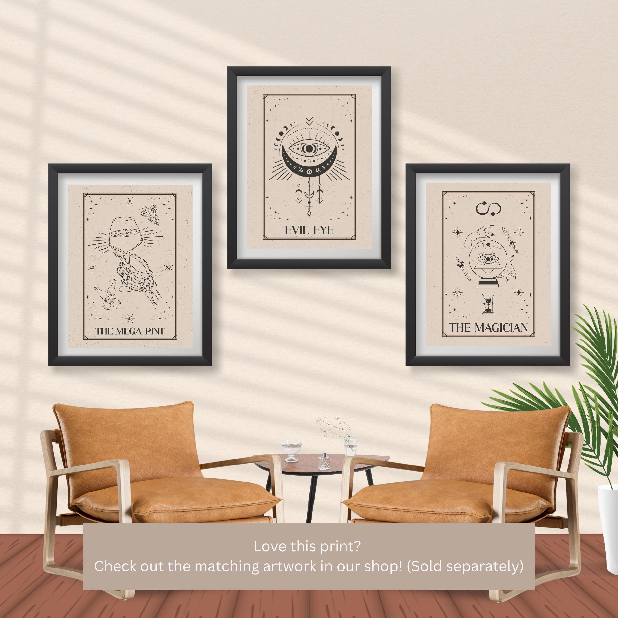 Evil Eye Tarot Card Print: Celestial Boho Wall Art (digital Download ...
