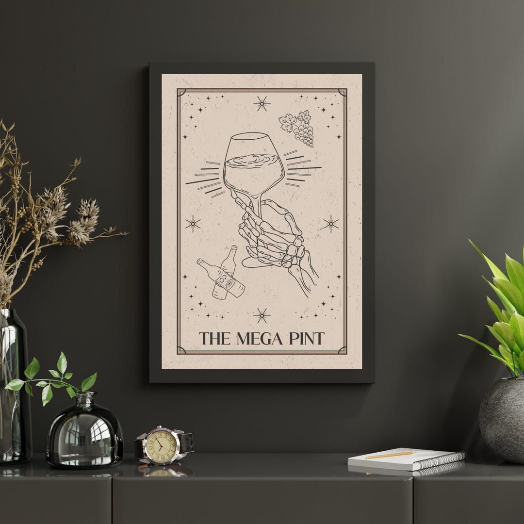The Mega Pint Tarot Card, Digital Download, Unique Boho Tarot Card Art ...