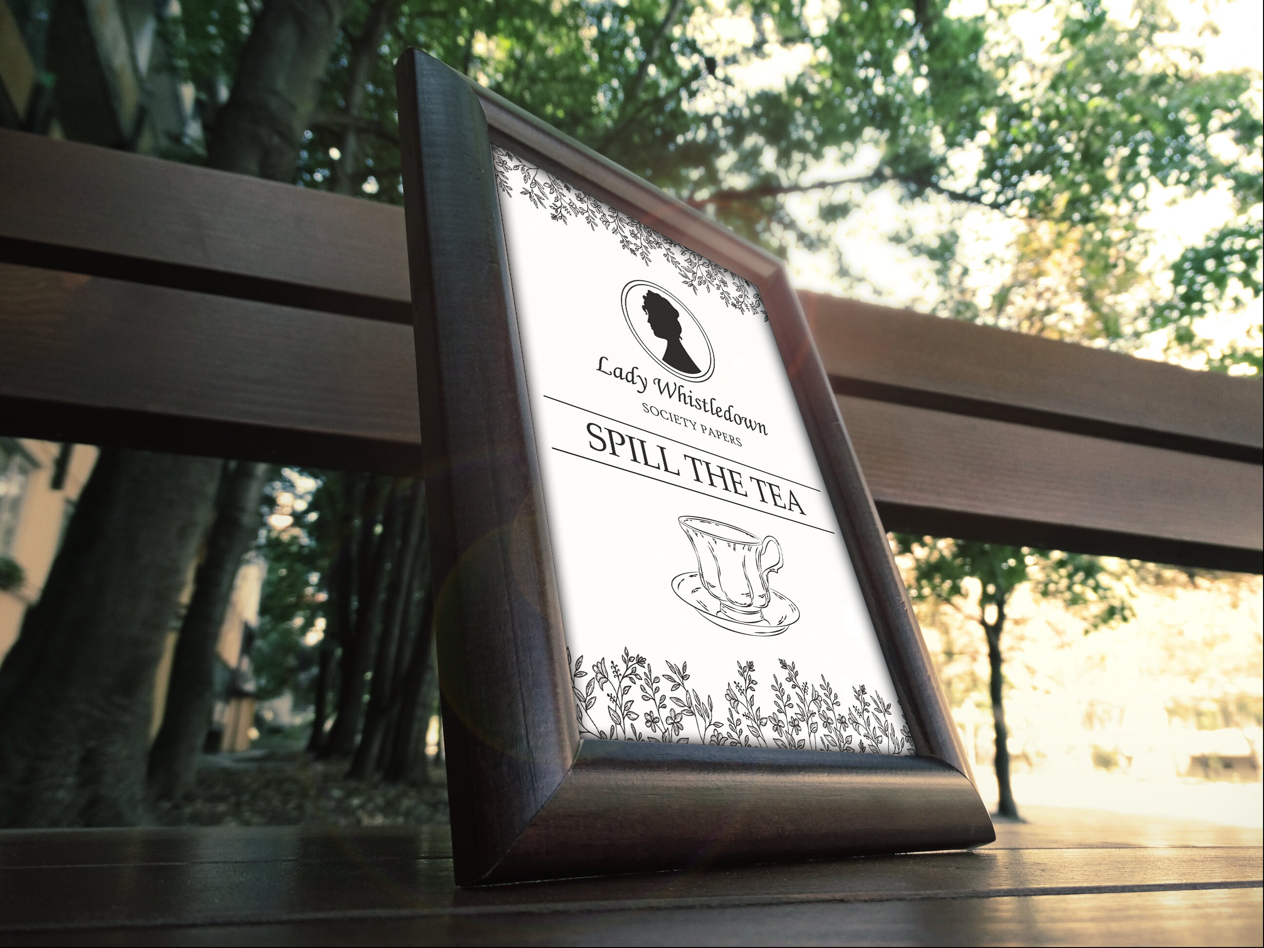 Bridgerton Inspired Printable Poster 'spill the Tea' Lady Whistledown ...