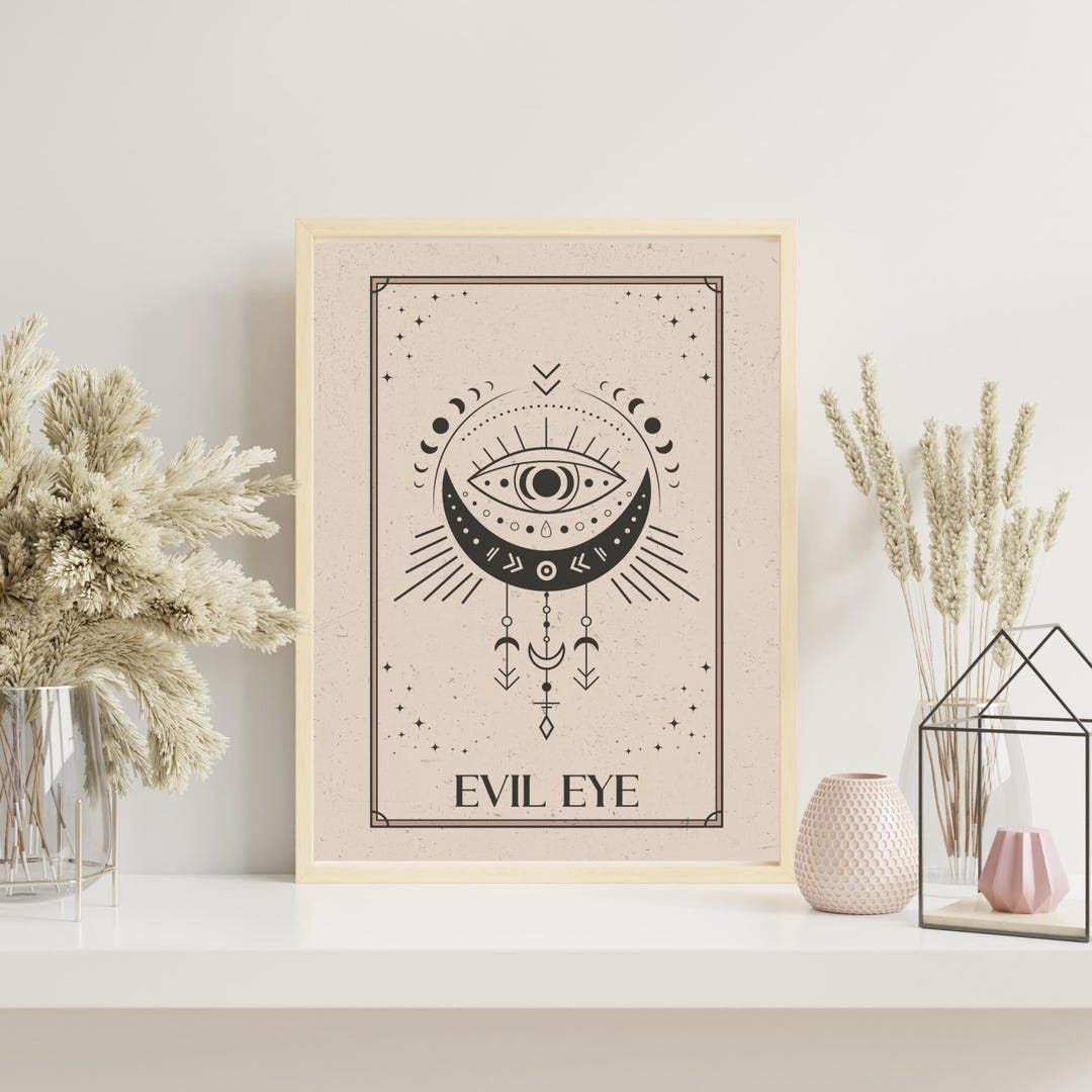 Evil Eye Tarot Card Print: Celestial Boho Wall Art (digital Download ...