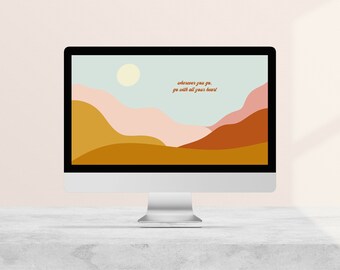 Boho Desktop Wallpaper Green Aesthetic Desktop Background - Etsy