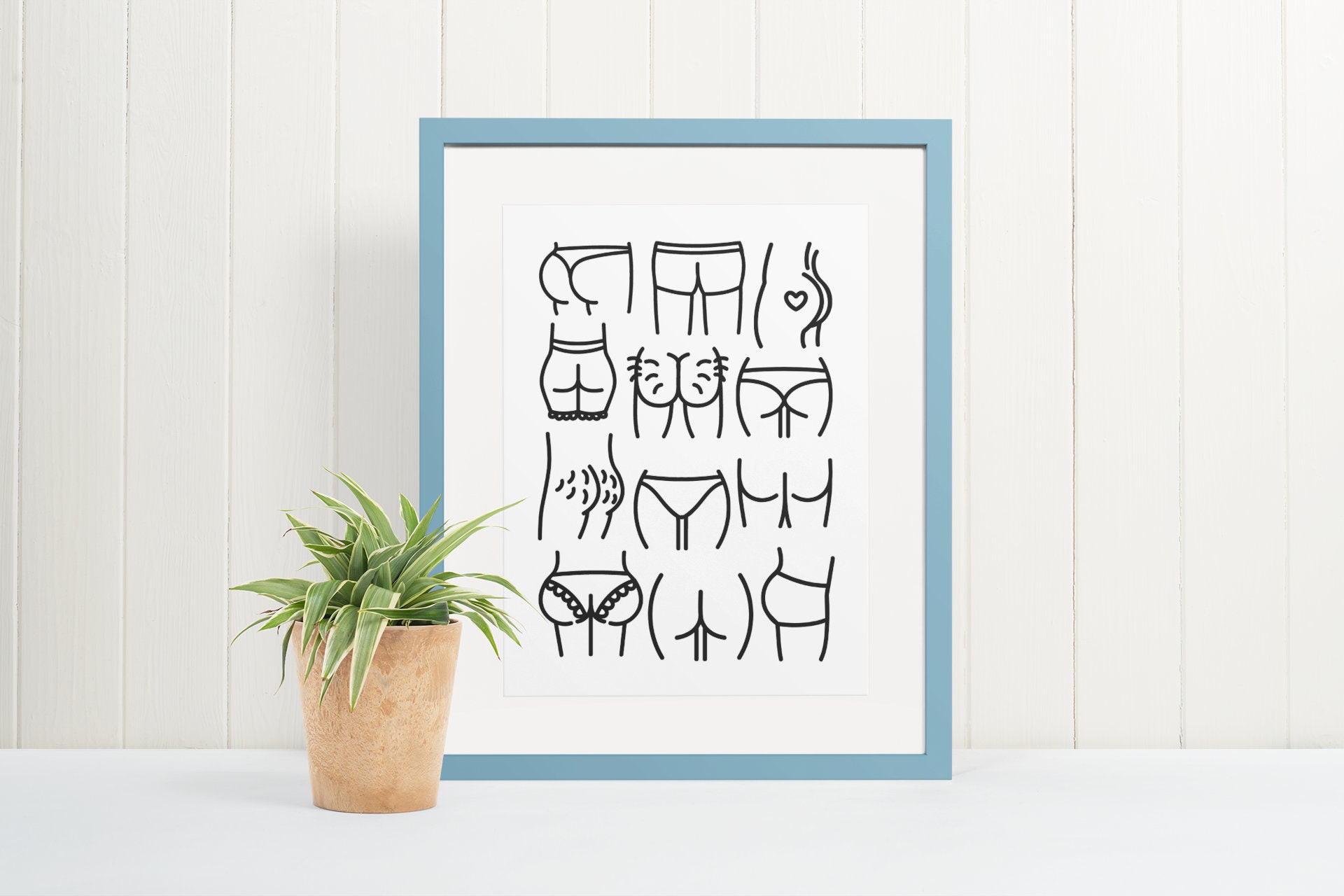 Funny Butts Bums Bathroom Wall Art 20 Sizes Cm Inches - Etsy Singapore