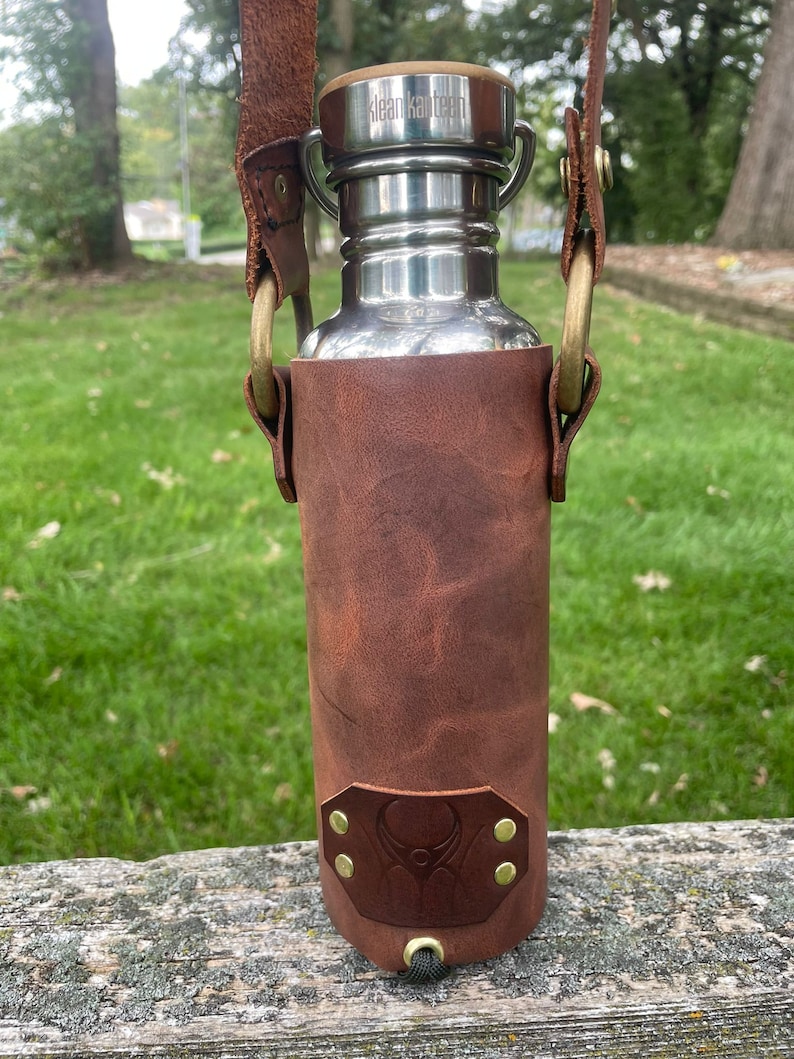 Leather Water Bottle Cover - Etsy