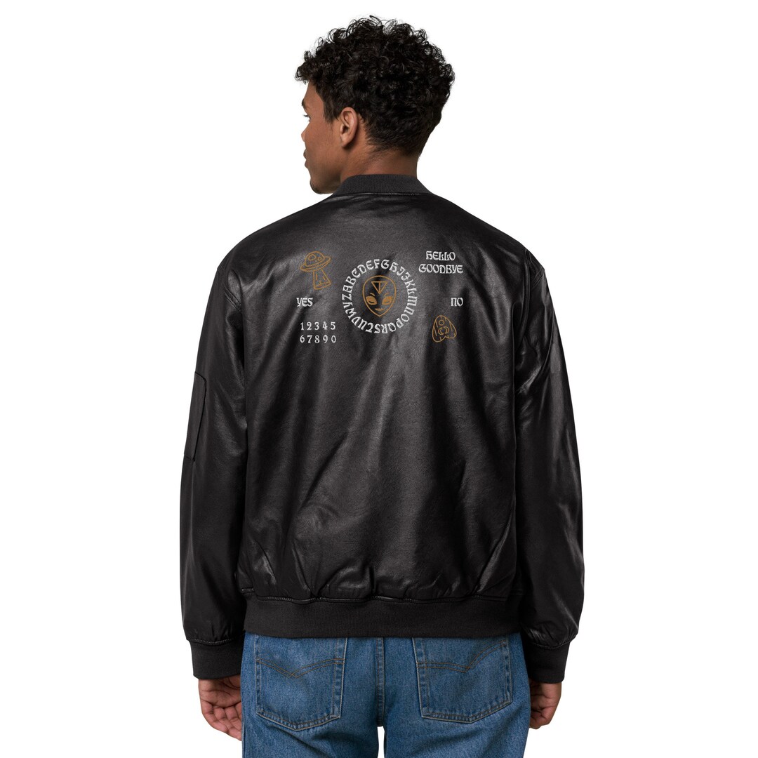 Ouija Leather Bomber Jacket, Witchy Fashion, Occult Clothing for ...