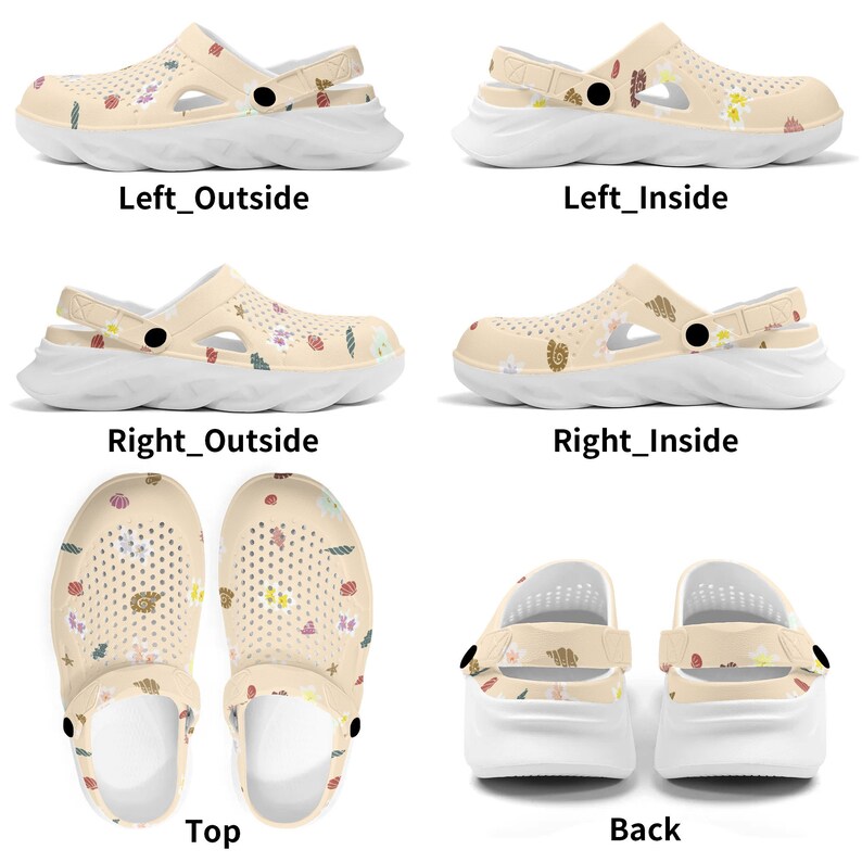 Seashell Clogs, Lightweight Summer Beach Sandals, Plumeria Shoes ...