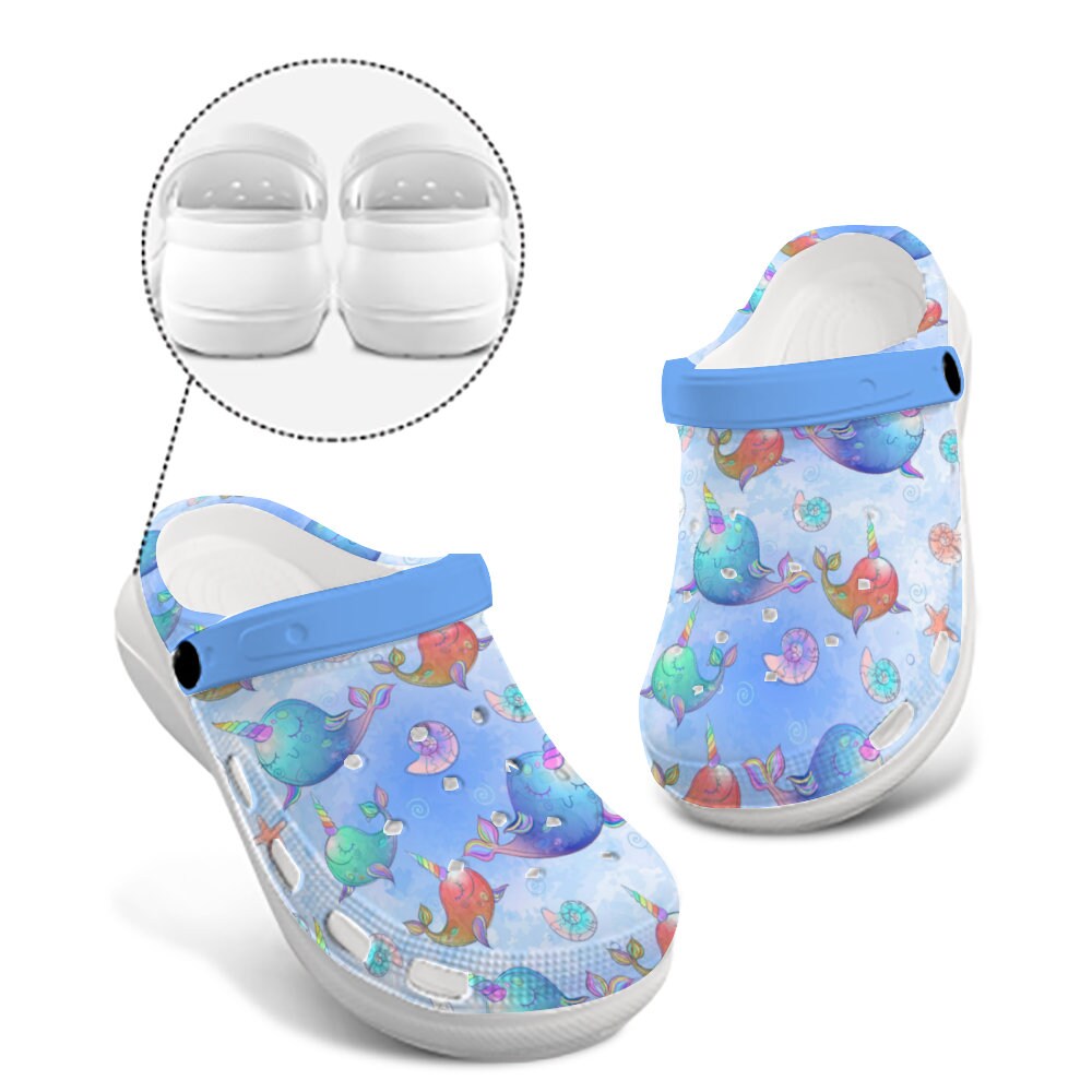 Narwhal Clogs, Gyaru Sandals, Kawaii Sea Unicorn, Ocean Theme Party ...