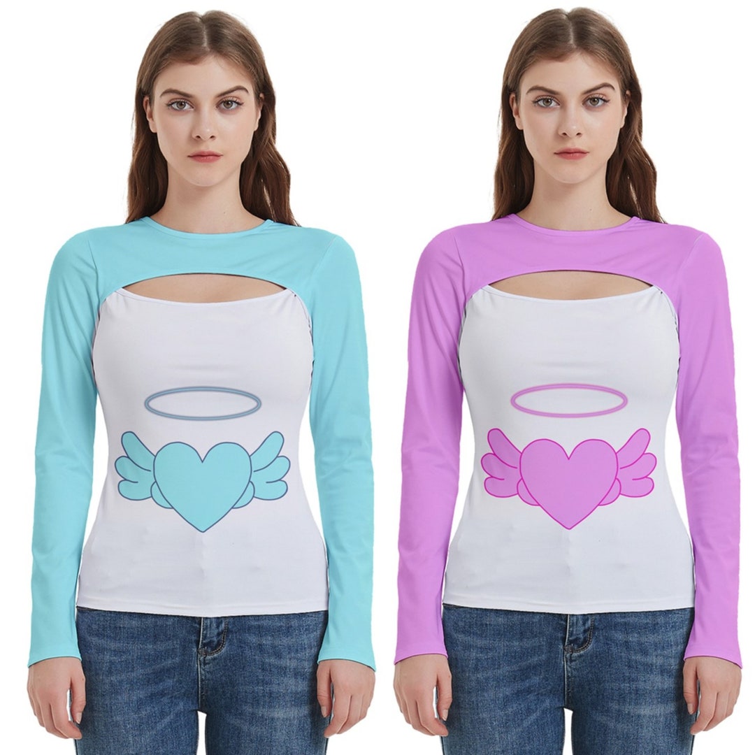 Keyhole Top, Cut Out Tee, Tenshi Kaiwai Tshirt, Cyber Angelcore ...