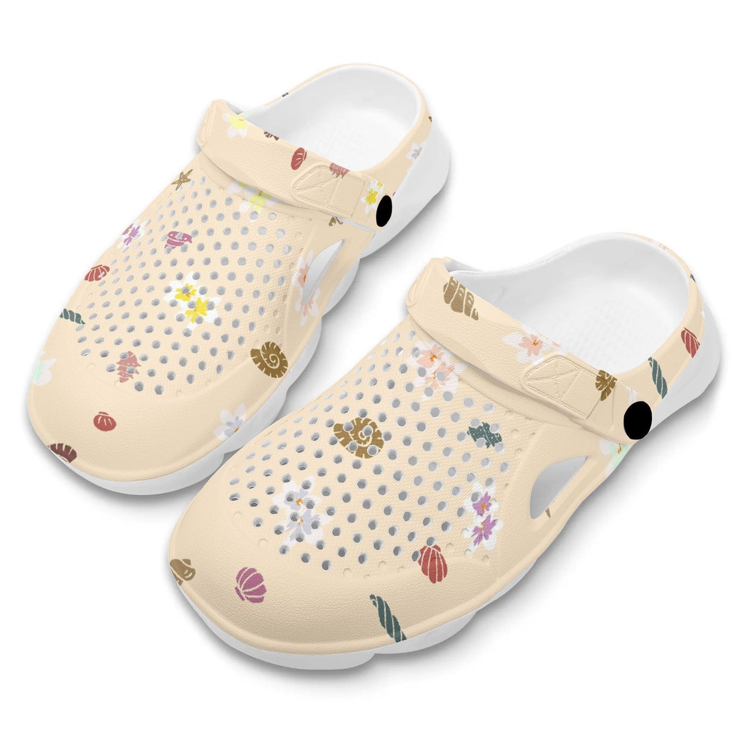 Seashell Clogs, Lightweight Summer Beach Sandals, Plumeria Shoes ...