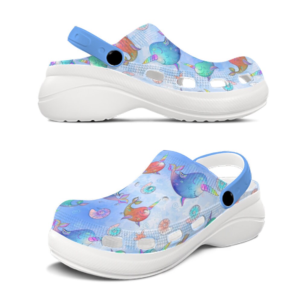Narwhal Clogs, Gyaru Sandals, Kawaii Sea Unicorn, Ocean Theme Party ...