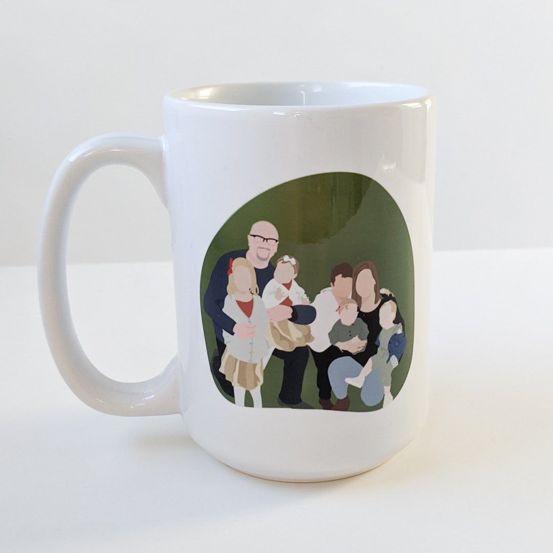 Faceless Portrait: 15 Oz Mug // Physical Faceless Portrait - Etsy