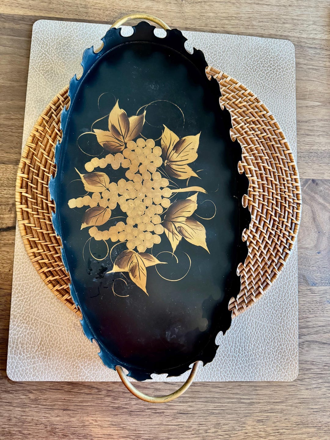 Mid Century Tole Hand Decorated Rubel Metal Serving Tray - Etsy