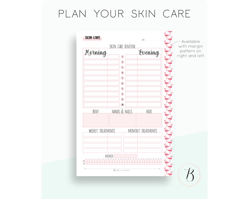Skincare Routine 10 Step Printable PDF Planner Inserts; Cosmetic ...