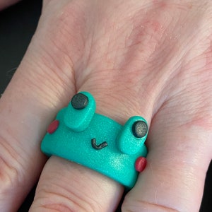 Polymer Clay Rings, Animal Rings, Frog Ring, Clay Frog Ring, Cute Ring ...