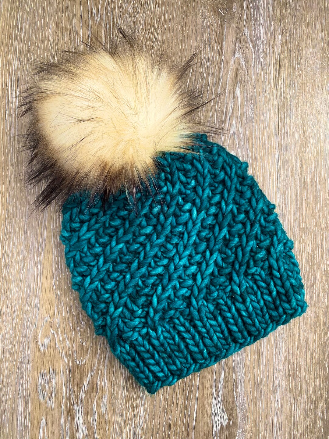 Gales of November Hat Teal Knit Hat Super Bulky Knit Hat - Etsy