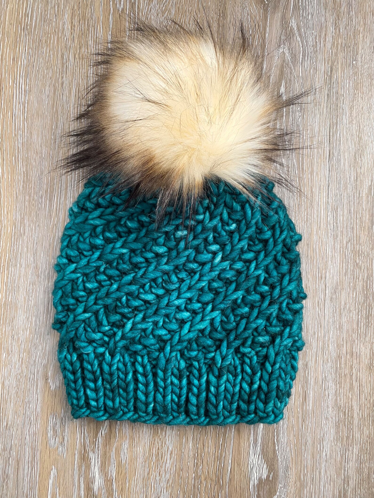 Gales of November Hat Teal Knit Hat Super Bulky Knit Hat - Etsy