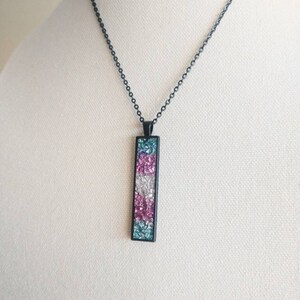 Trans Pride Colors in a Stained Glass Effect Necklace - Etsy