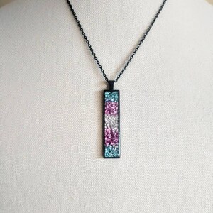 Trans Pride Colors in a Stained Glass Effect Necklace - Etsy