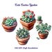 Miniature Potted Cactus Collection Digital Clip Art, Succulent ...