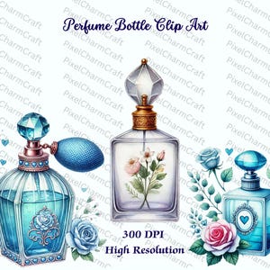 Elegant Perfume Bottle Clip Art, Printable, Scrapbooking, Personalized ...