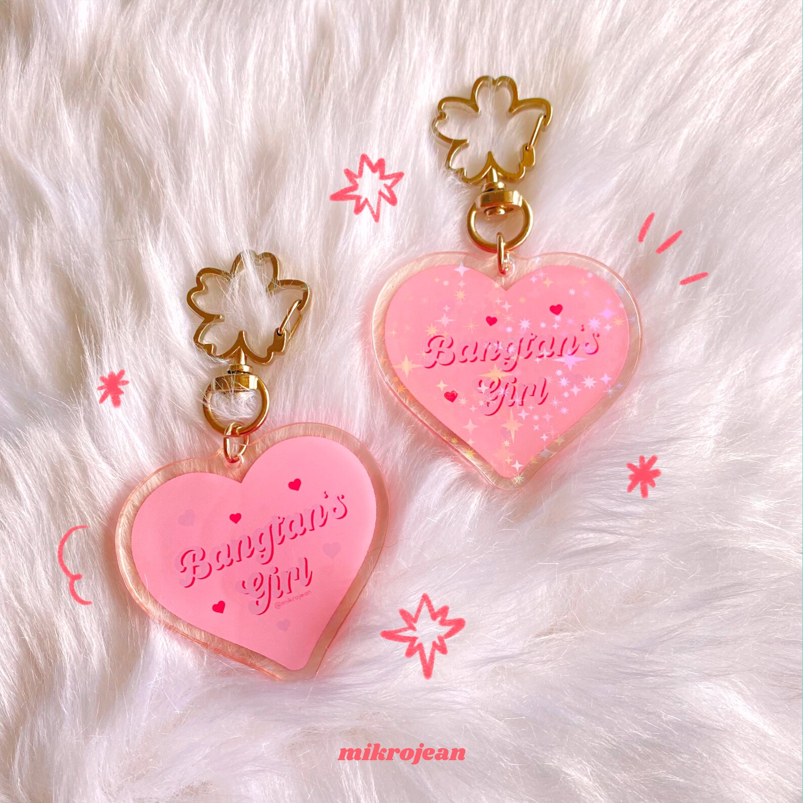 Bangtan's Girl Acrylic Charm BTS Charms BTS Keychains BTS Merch Kawaii ...