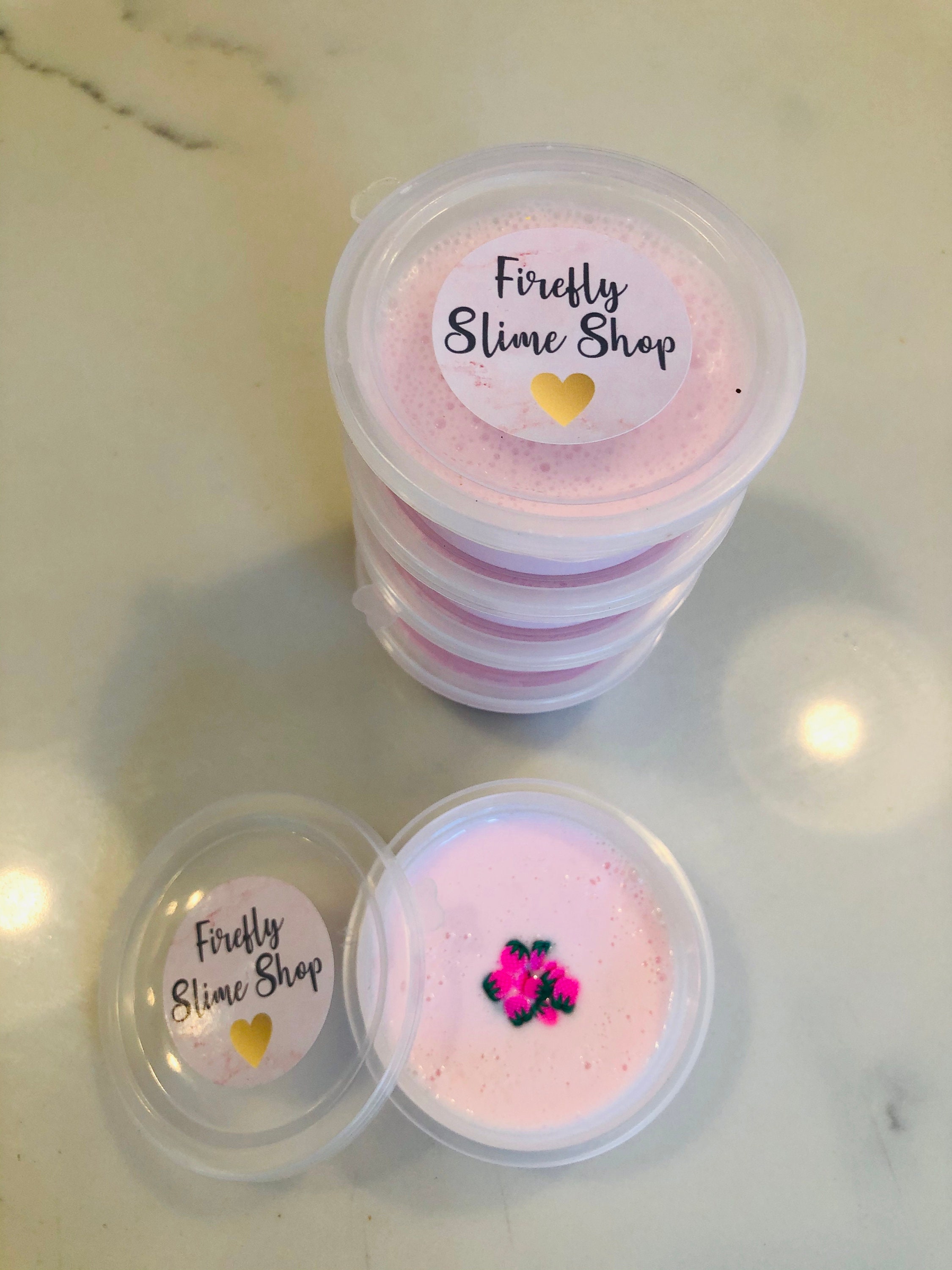 Pink Slime Pots, 5 X 20g of Slime, Fun, Slimy Little Strawberry Pieces ...