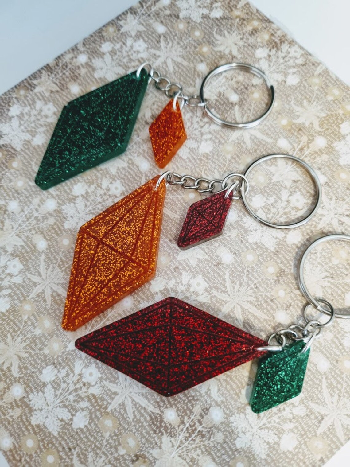 The Sims Plumbob Shaped Resin Keychain - Etsy