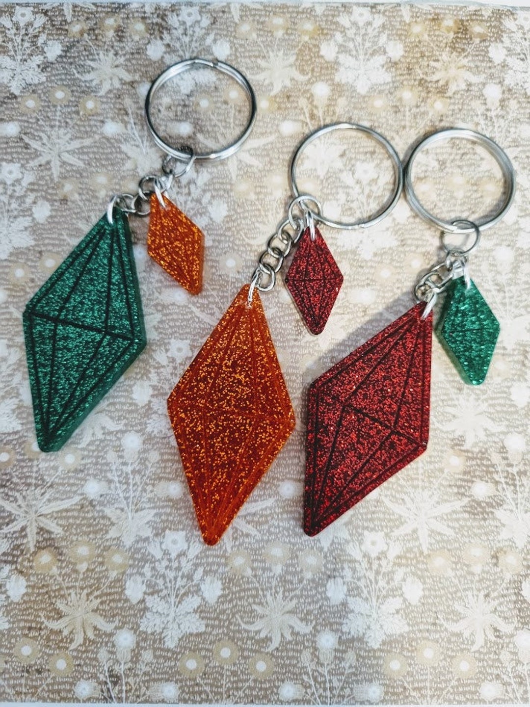 The Sims Plumbob Shaped Resin Keychain - Etsy