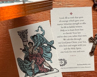 Saint Sebastian Prayer Card | Etsy