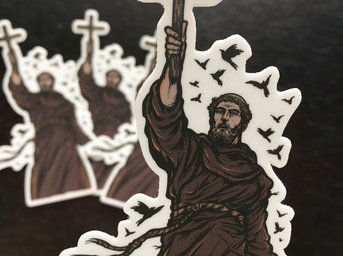 3" St. Francis of Assisi Vinyl Sticker - Etsy