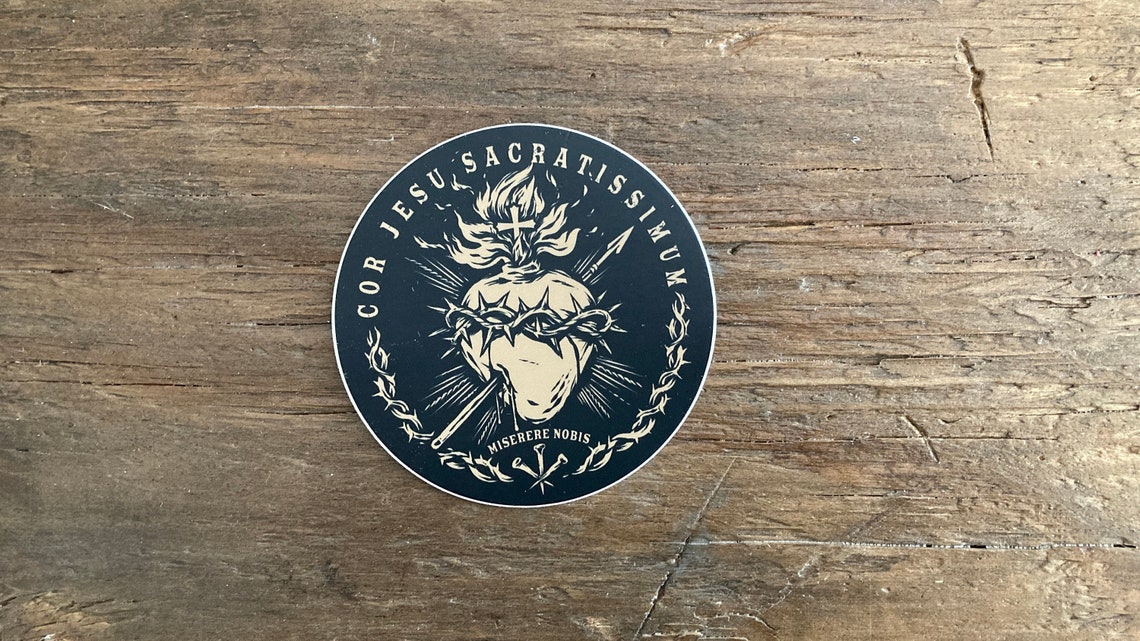 3 Cor Jesu Sacratissimum Vinyl Sticker - Etsy