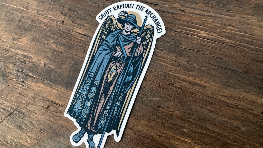 5" Saint Raphael the Archangel Vinyl Sticker - Etsy