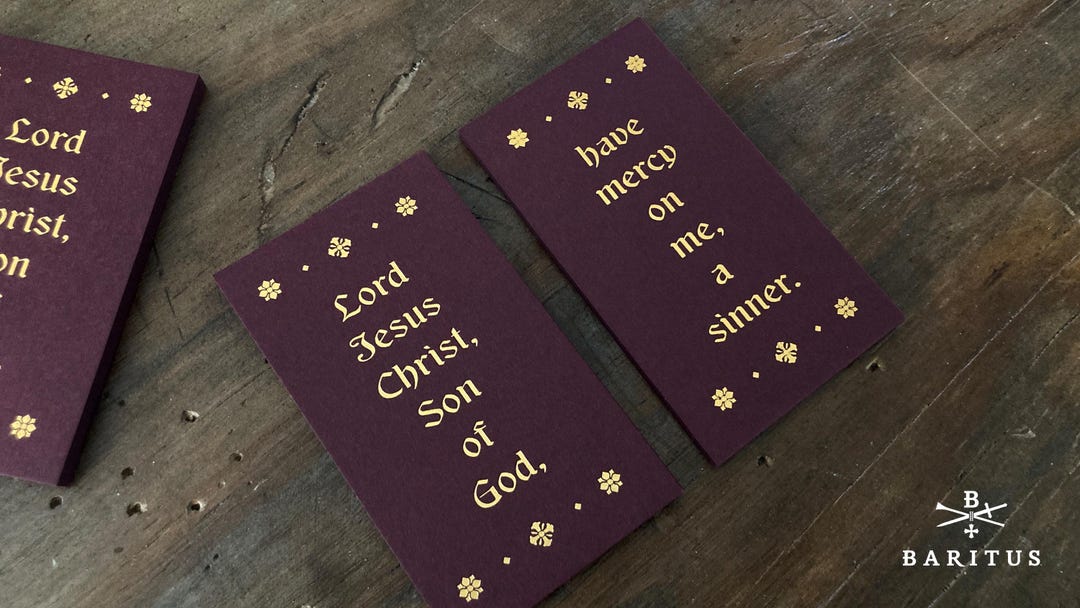 Jesus Prayer Reminder Gold Foil Small Holy Card - Etsy
