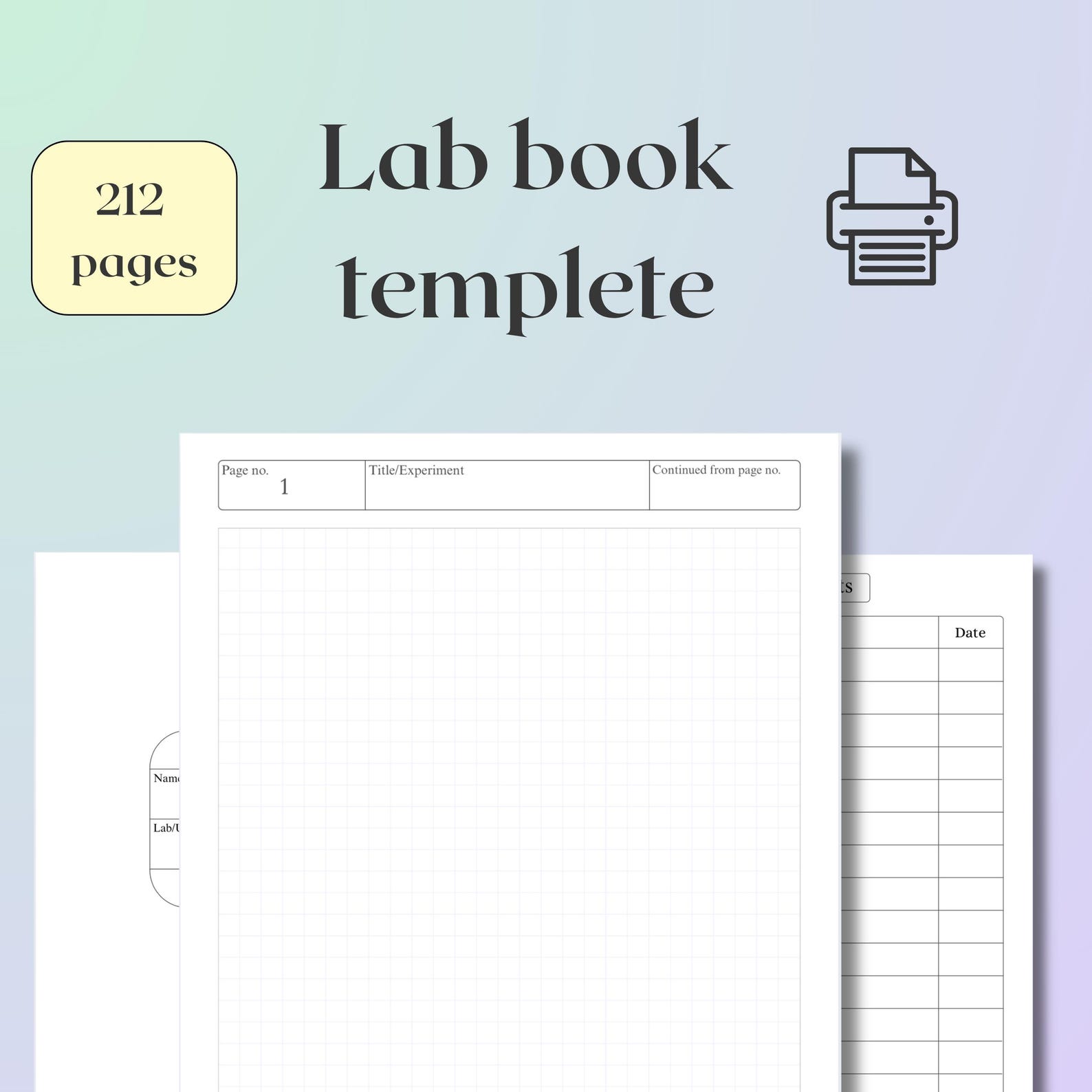 Digital Laboratory Notebook Experiment Lab Report Template Design Data ...